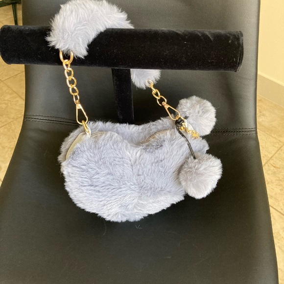 Bags | Fuzzy Crossbody Bag Grey | Poshmark